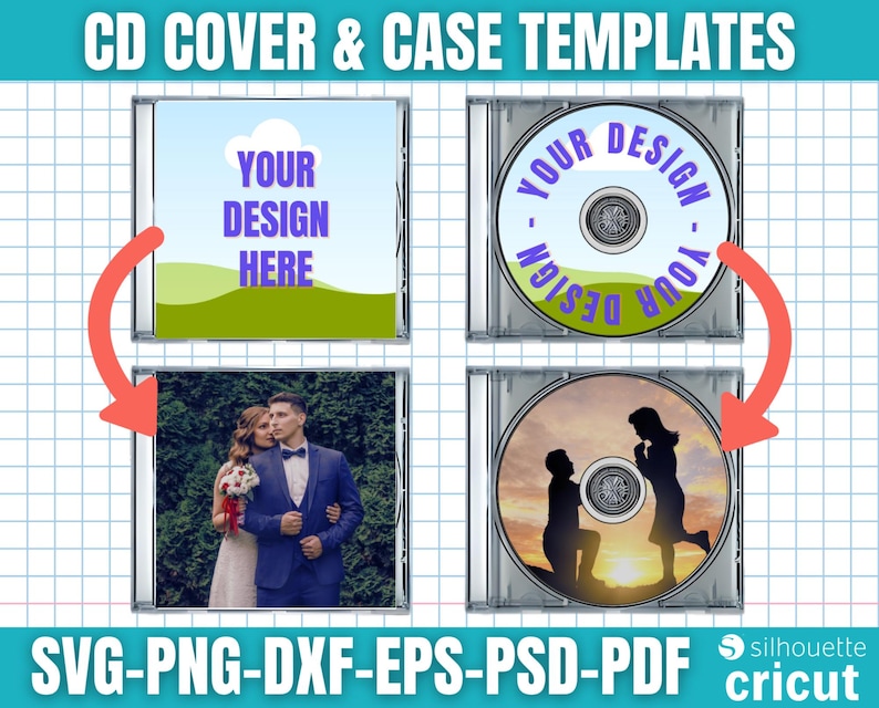 CD Cover & Case Template, CD Jewel Case Insert Template, DIY Cd Case ...