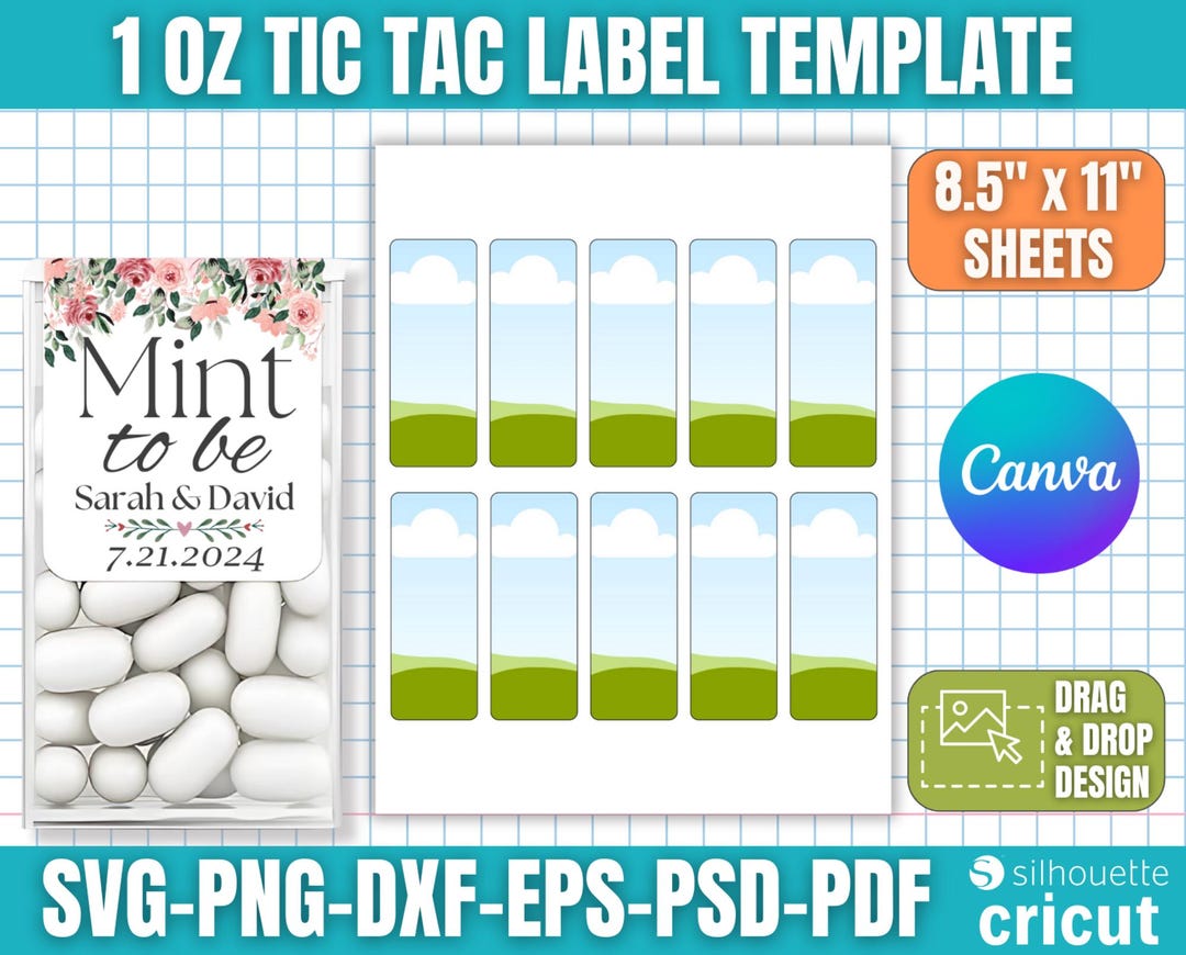 Mint Box Label Template, Mint Box Wrapper, Mint Label Template, Tic Tac ...