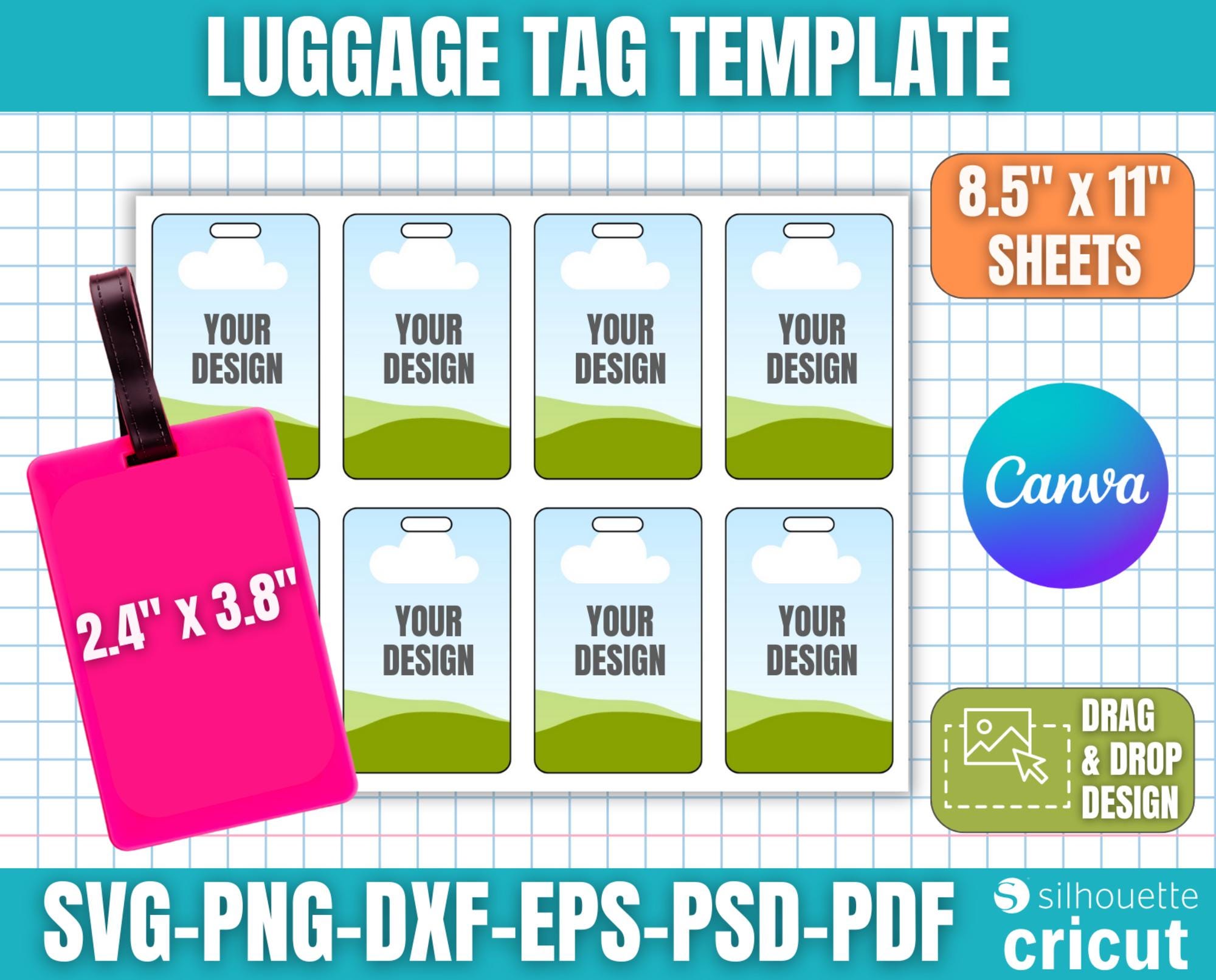 Luggage Tag Template, Luggage Tag Svg, Luggage Tag Sublimation Template ...