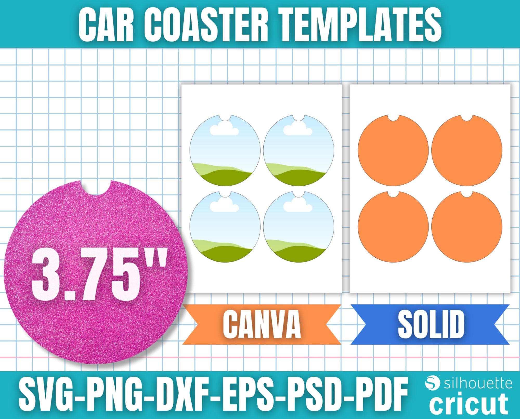 Car Coaster Template Bundle, Car Cup Coaster Template, Canva Car ...