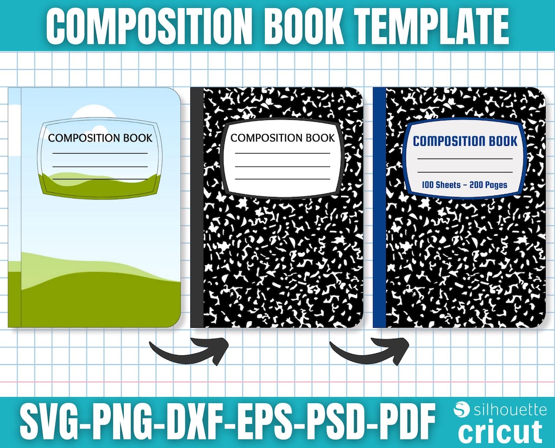 Composition Book Template, Custom Composition Notebook, Composition ...