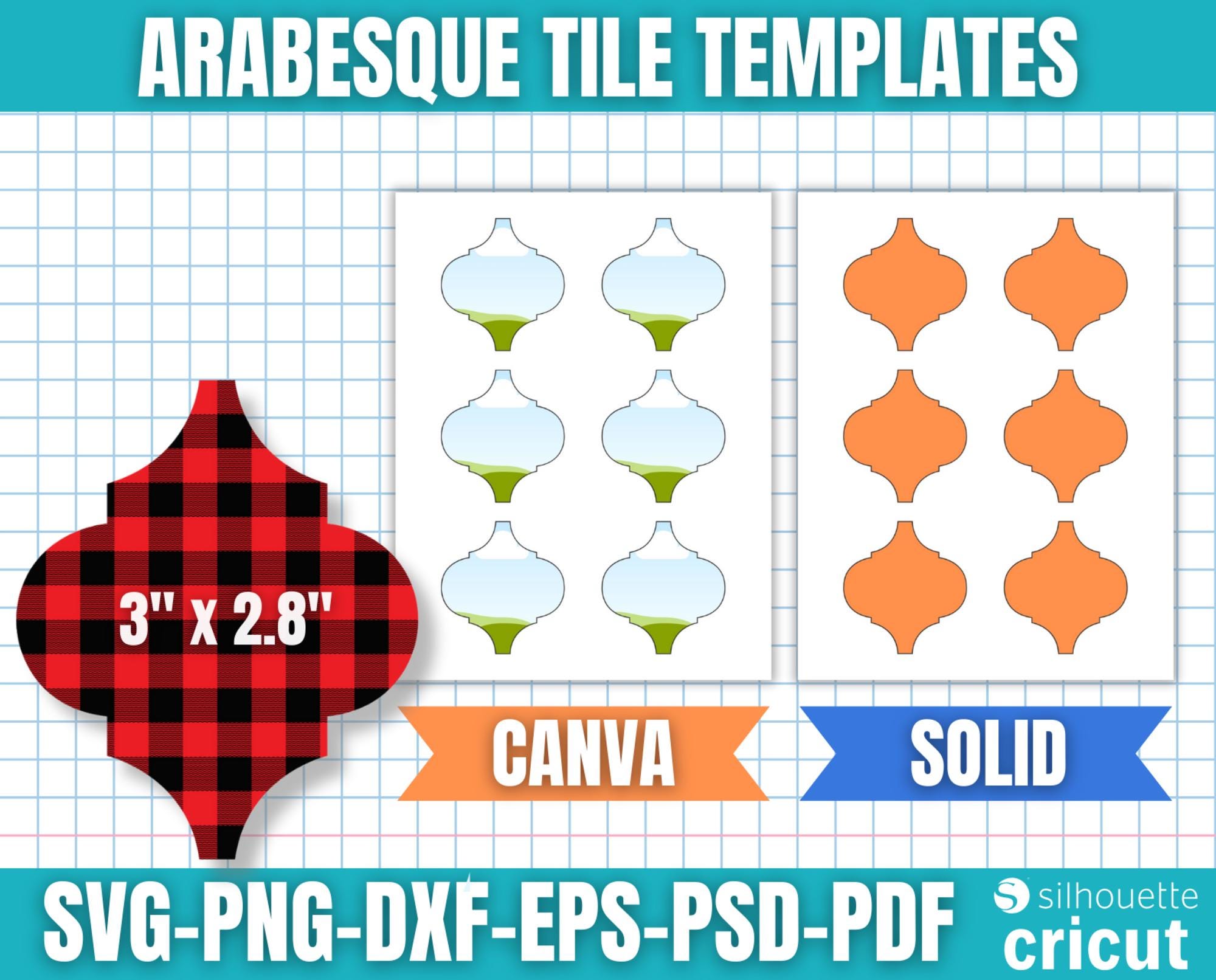Arabesque Tile SVG, Tile Ornament Template, Lowes Ornament Template ...