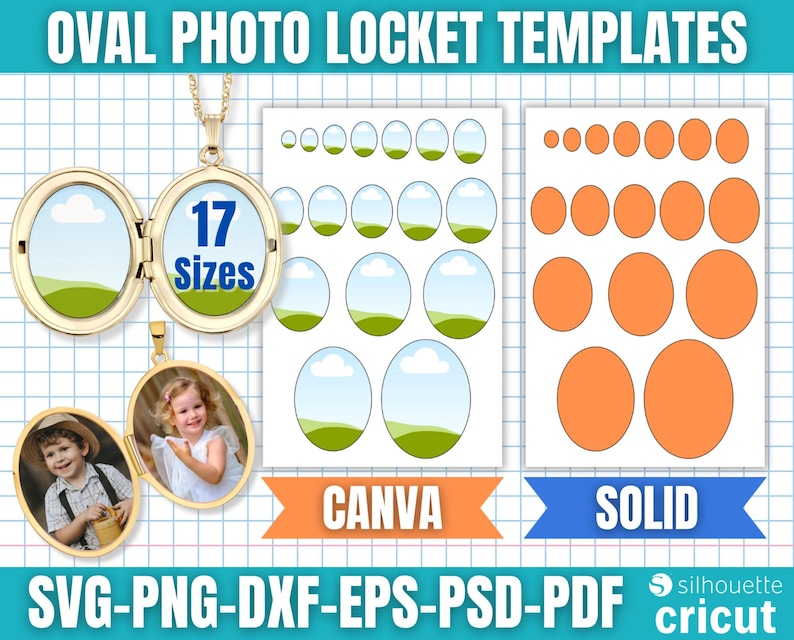 Photo Locket Template, Bouquet Charm Template, Oval Locket Insert ...