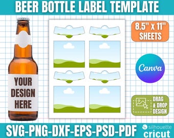 Beer Label Template, Beer Label Svg, Bottle Beer Neck Label Template ...
