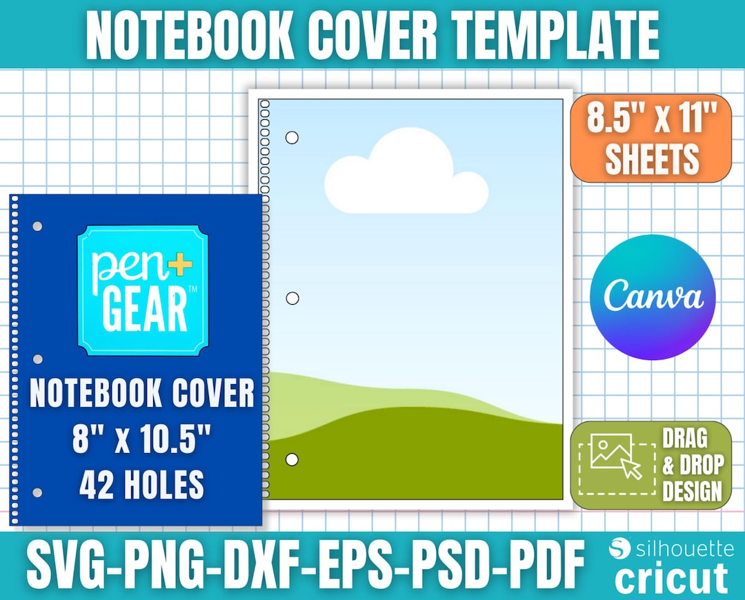 Notebook Cover Template, Pen & Gear 42 Holes, 42 Hole Notebook Cut ...