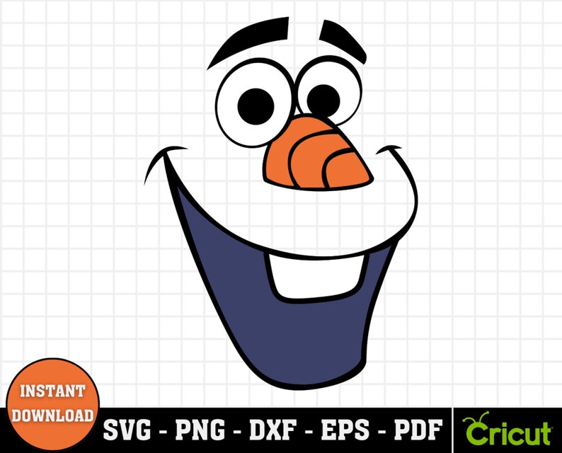 Olaf Face Svg Layered Item, Clipart, Cricut, Digital Vector Cut File ...