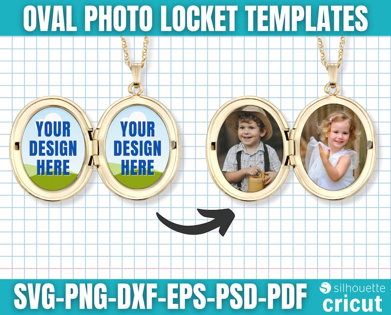 Photo Locket Template, Bouquet Charm Template, Oval Locket Insert ...
