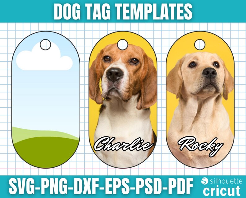 Dog Tag Template, Dog Tag Svg, Dog Tag Personalized, Pet ID Tag, Dog ...