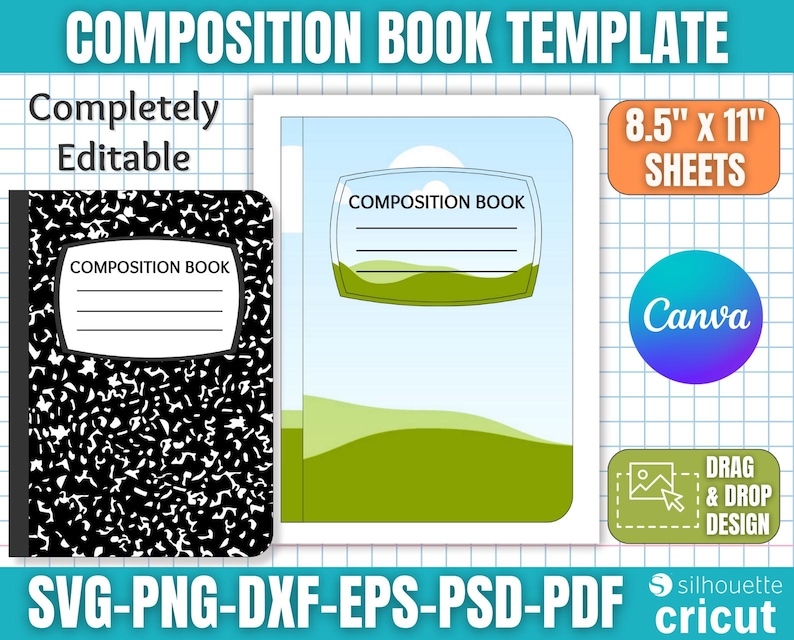 Composition Book Template, Custom Composition Notebook, Composition ...