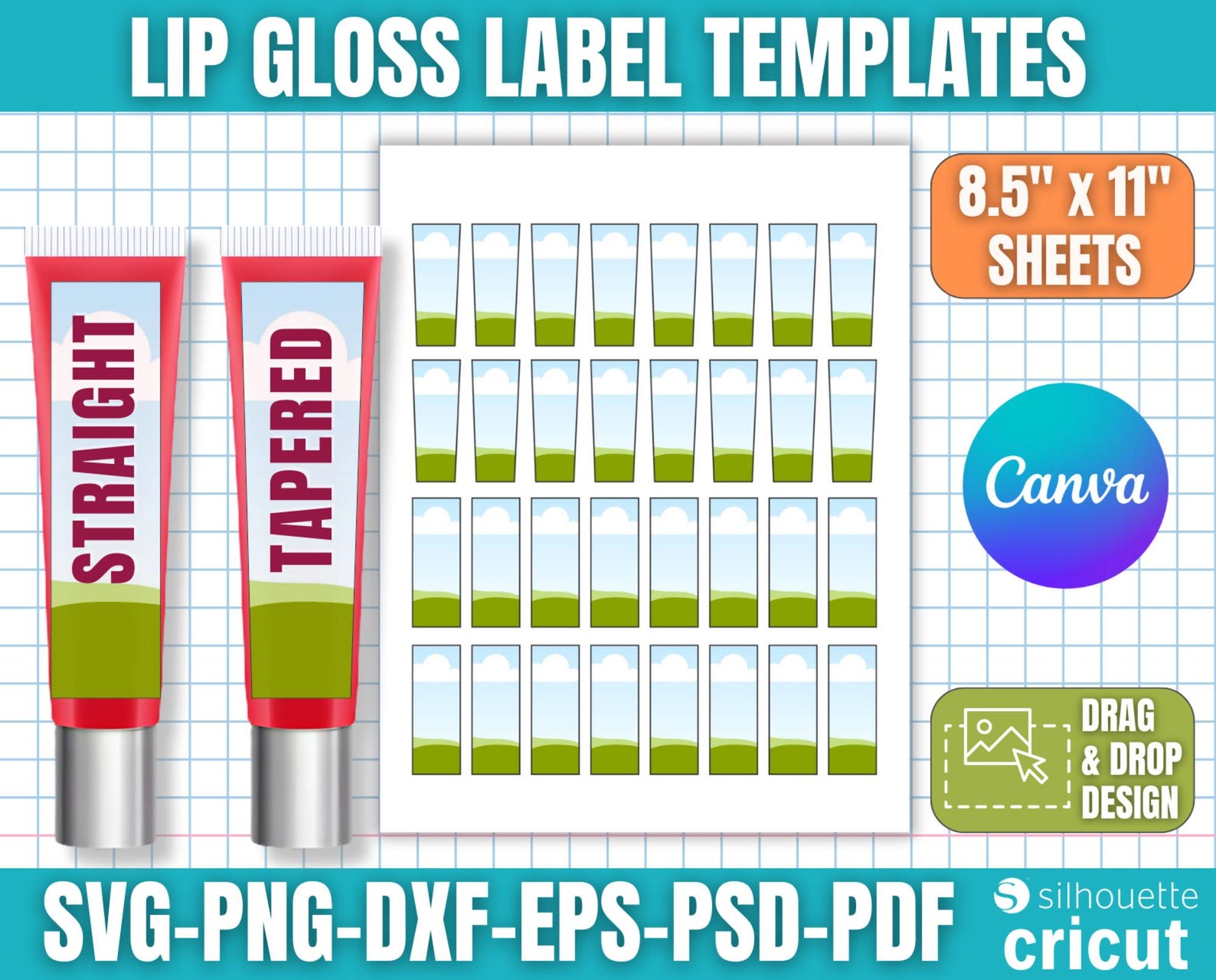 Lip Gloss Label Templates, Lip Gloss Sticker, Custom Lip Gloss Label ...