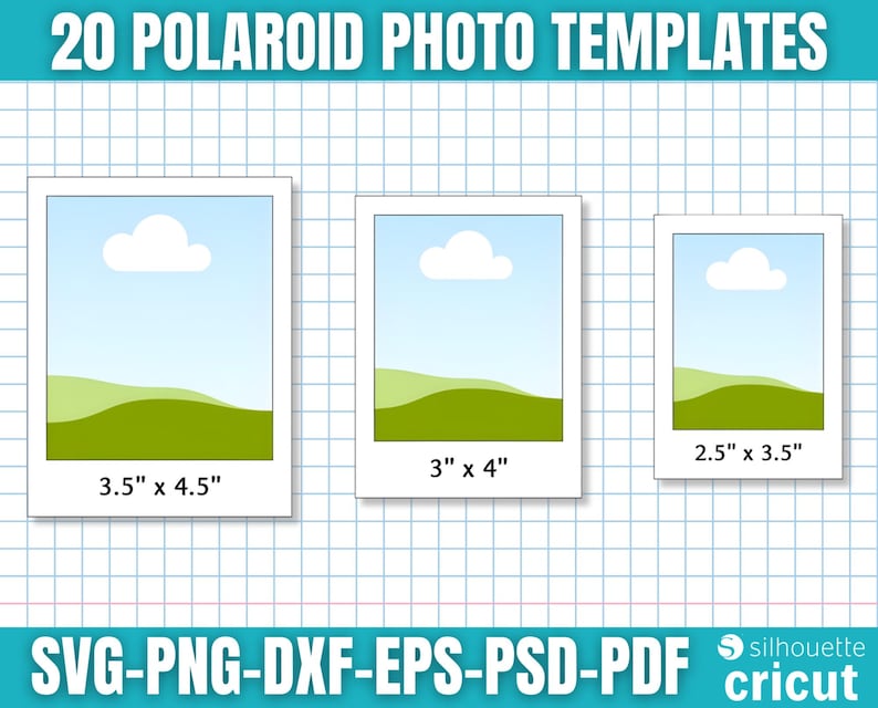 20 Polaroid Photo Templates, Editable Canva Instax Frame, Printable ...