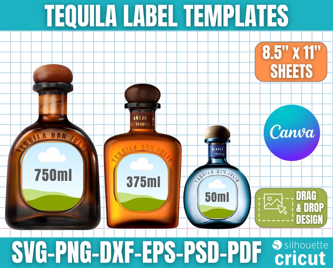 Tequila Label Template, Custom Tequila Bottle Label, Don Julio Label ...