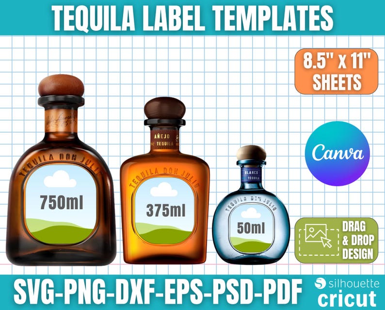Tequila Label Template, Custom Tequila Bottle Label, Don Julio Label ...