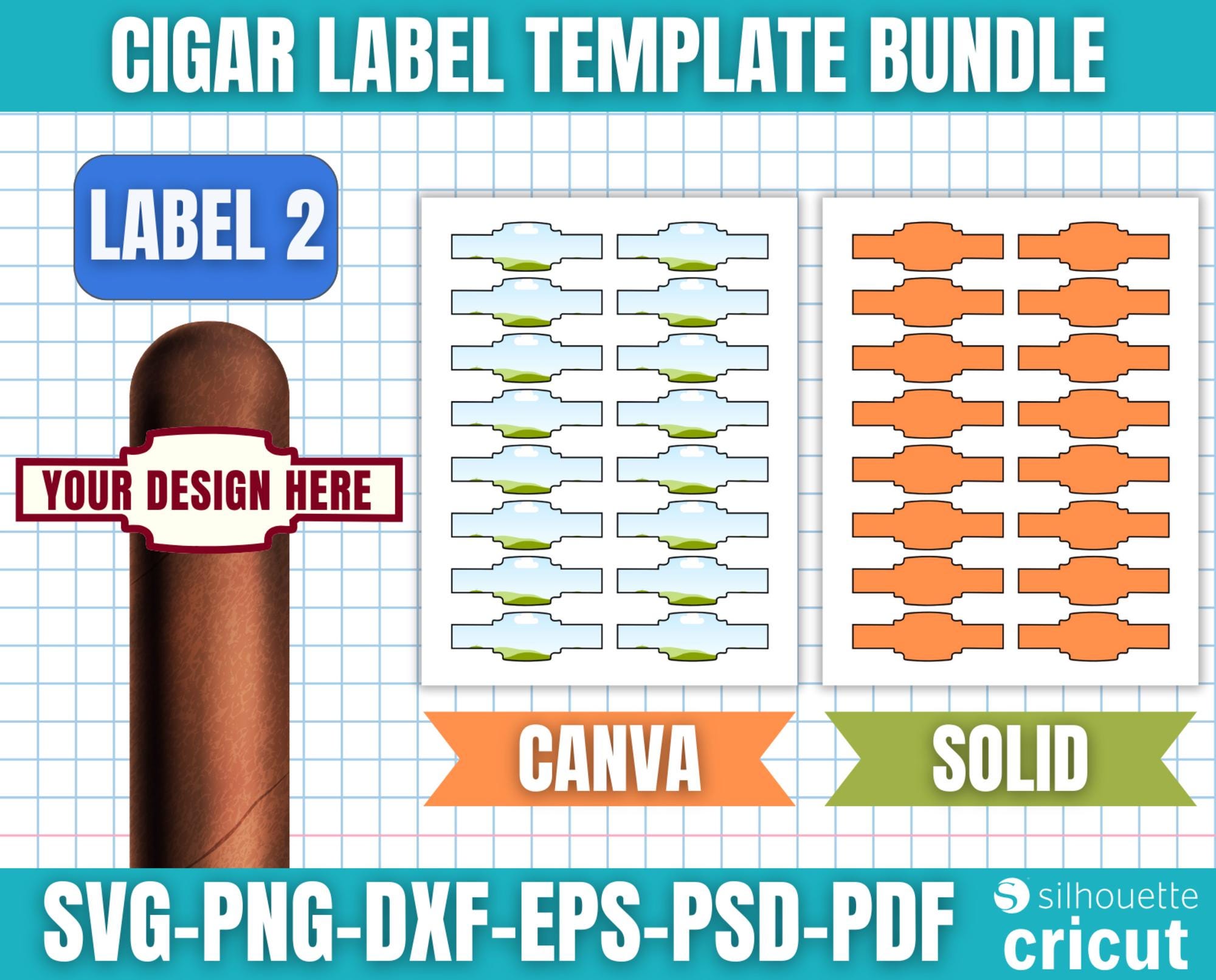 Cigar Label Template Bundle, Cigar Wrapper Template, Cigar Label Svg ...