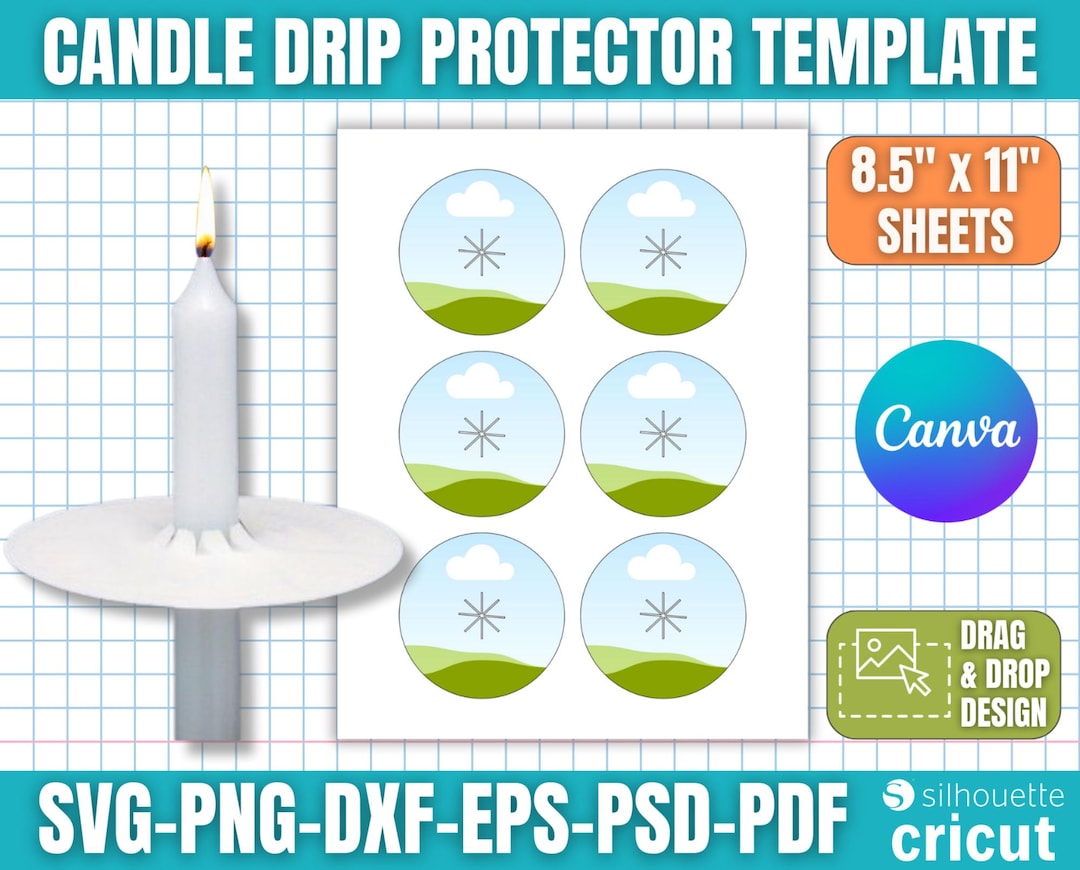 Candle Drip Protector Template, Custom Candle Drip Protector, Candle ...