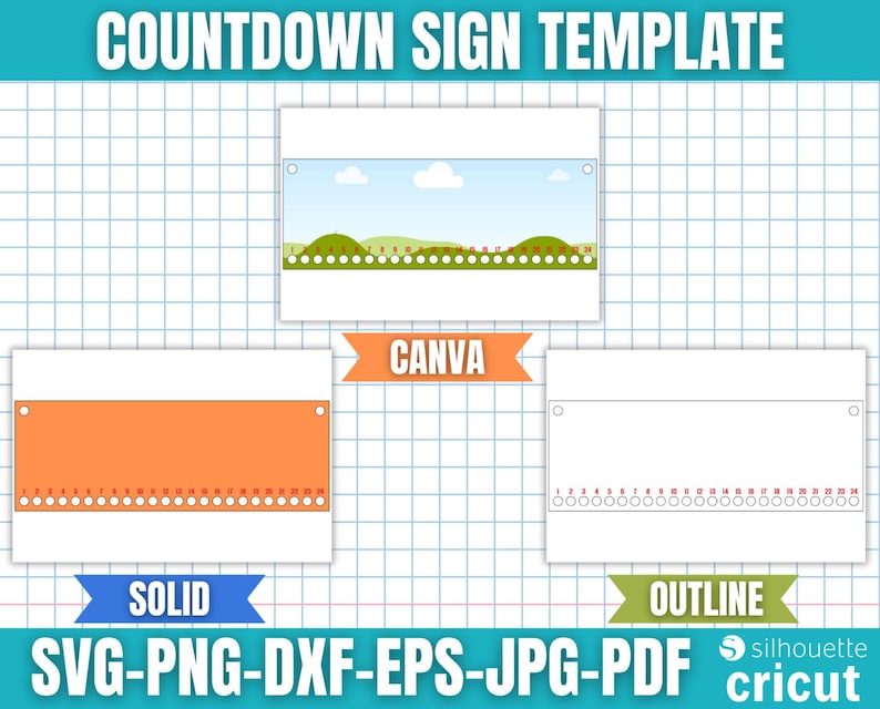 Countdown Sign Template, Candy Cane Countdown Sign, Christmas Countdown ...