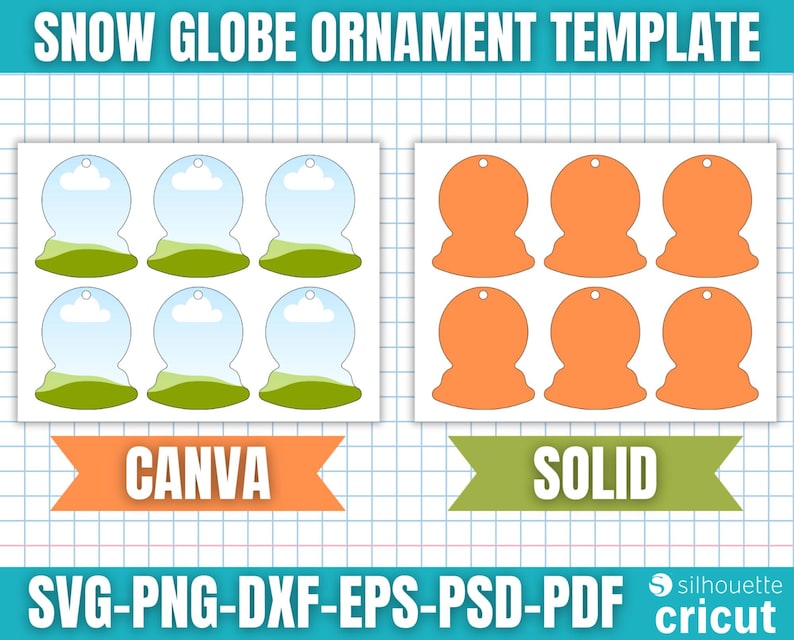 Snow Globe Ornament Template, Christmas Ornament Template, Ornament Svg ...