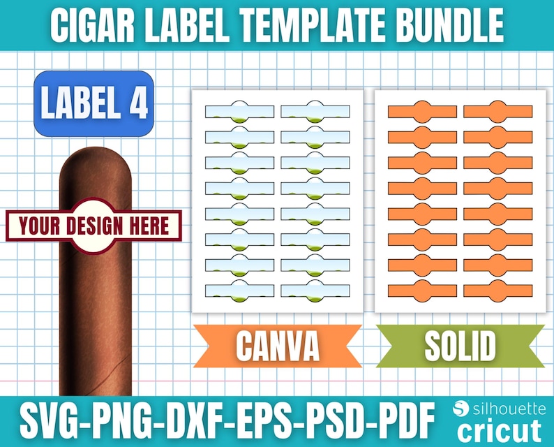 Cigar Label Template Bundle, Cigar Wrapper Template, Cigar Label Svg ...