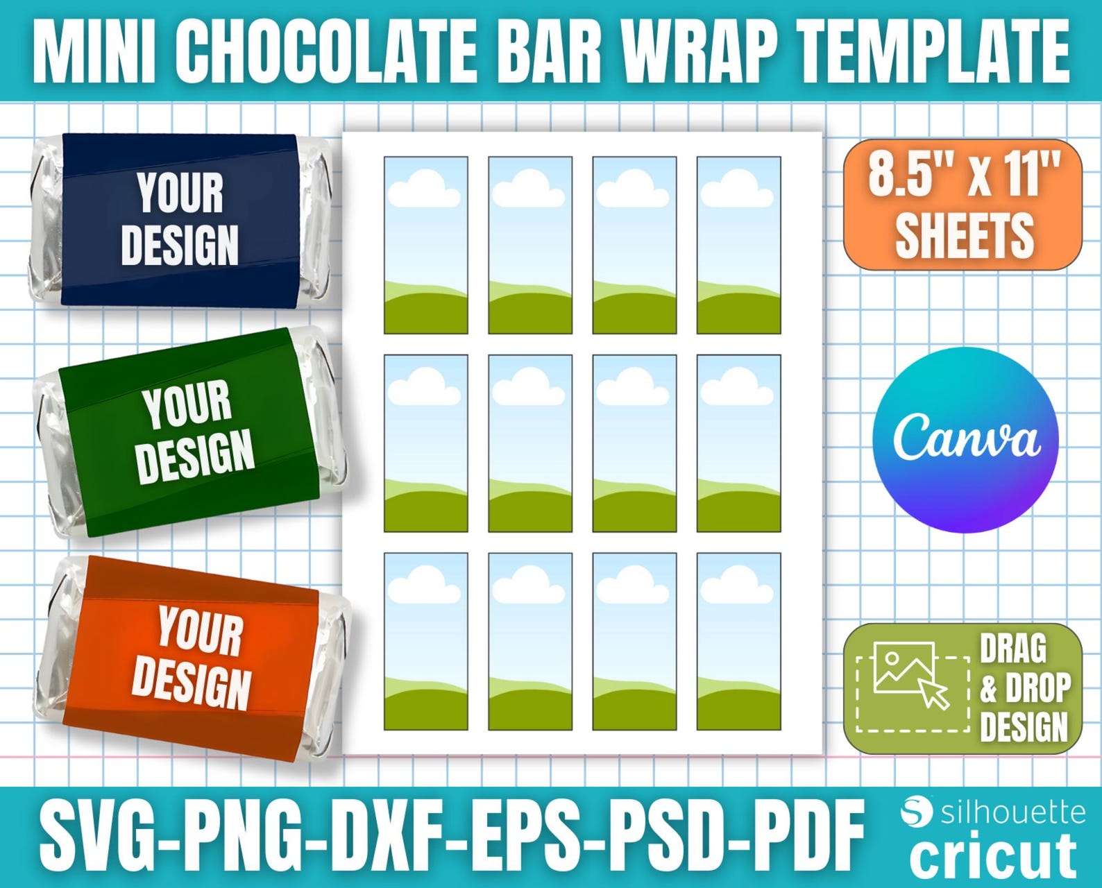 Mini Chocolate Wrapper Template, Candy Bar Wrapper Svg, Mini Candy Bar ...