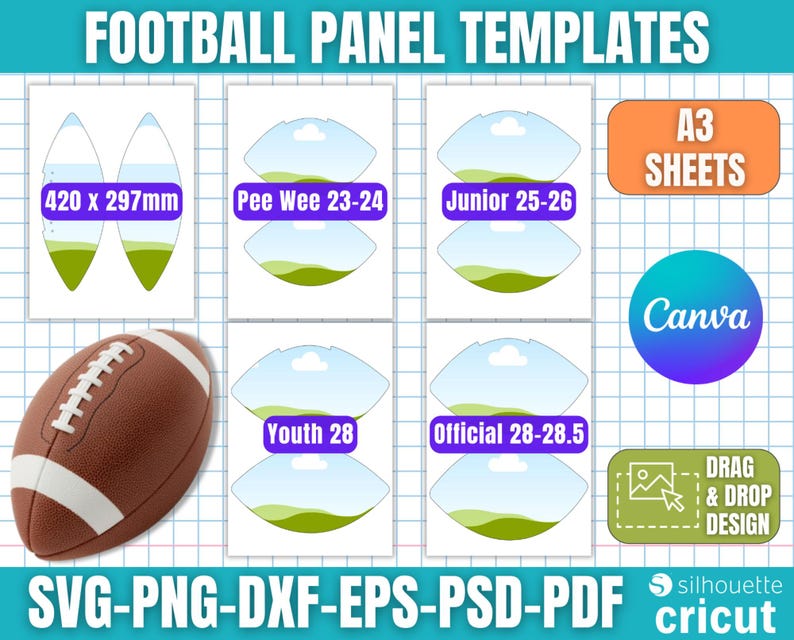 Football Panel Template, Sports Panel Template, Custom Photo Ball ...