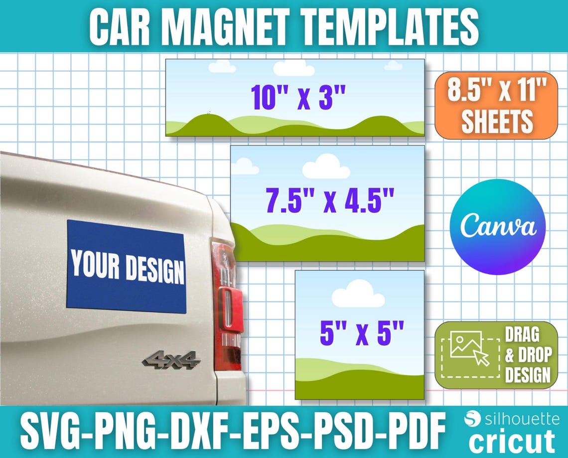 Car Magnet Templates, Business Car Magnet, Vehicle Advertising Magnet ...