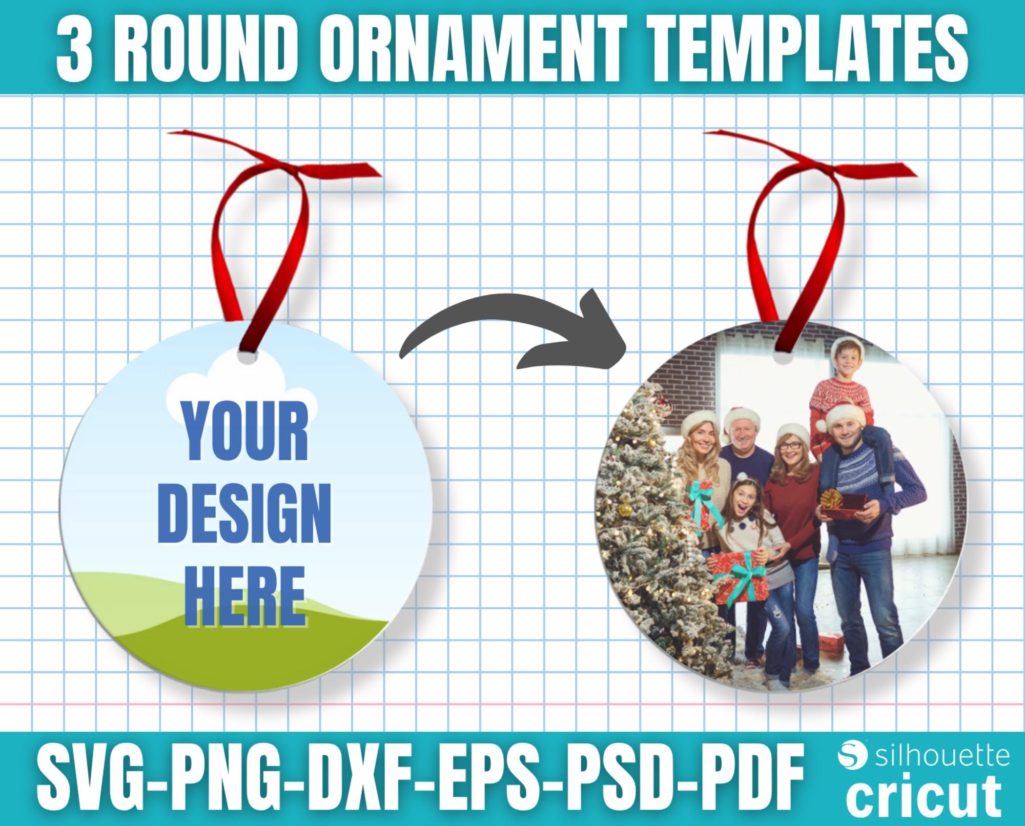 Round Ornament Template Bundle, Ceramic Ornament Template, Christmas ...