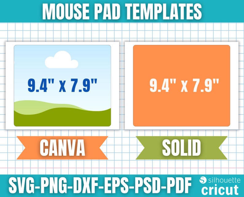 Rectangle Mouse Pad Template Bundle, Mouse Pad Sublimation Templates ...