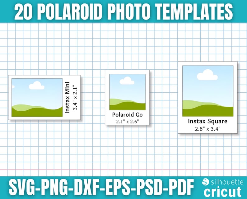 20 Polaroid Photo Templates, Editable Canva Instax Frame, Printable ...