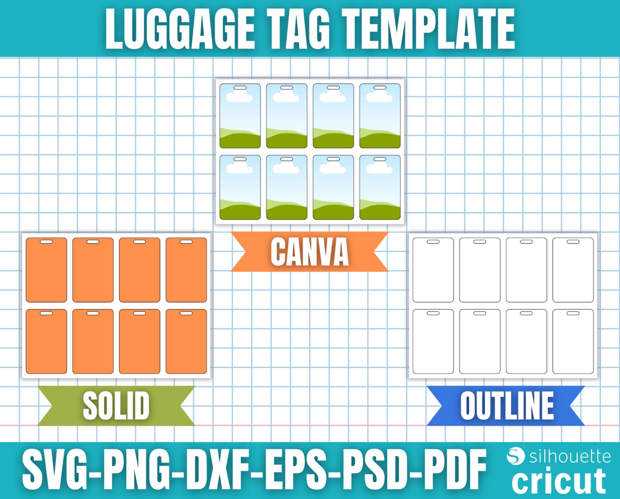 Luggage Tag Template, Luggage Tag Svg, Luggage Tag Sublimation Template ...