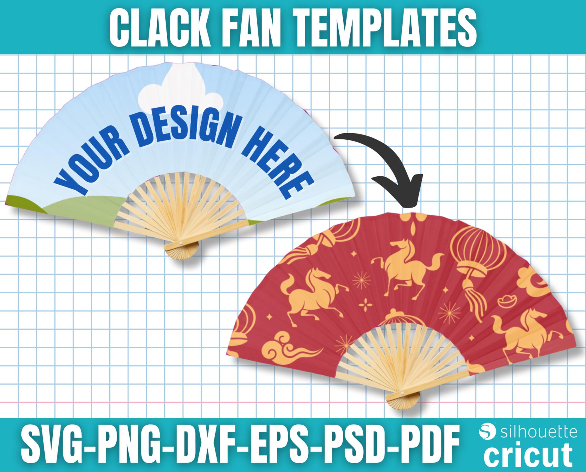 Clack Fan Template, Hand Fan Sublimation, Chinese Fan Template, Clack ...