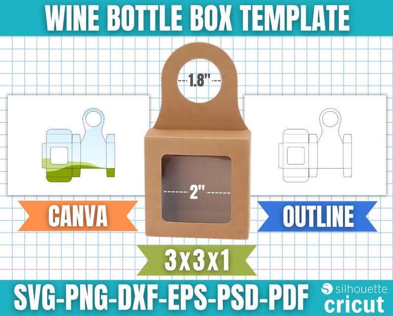Wine Bottle Box Template, Custom Wine Bottle Box, Wine Bottle Tag ...