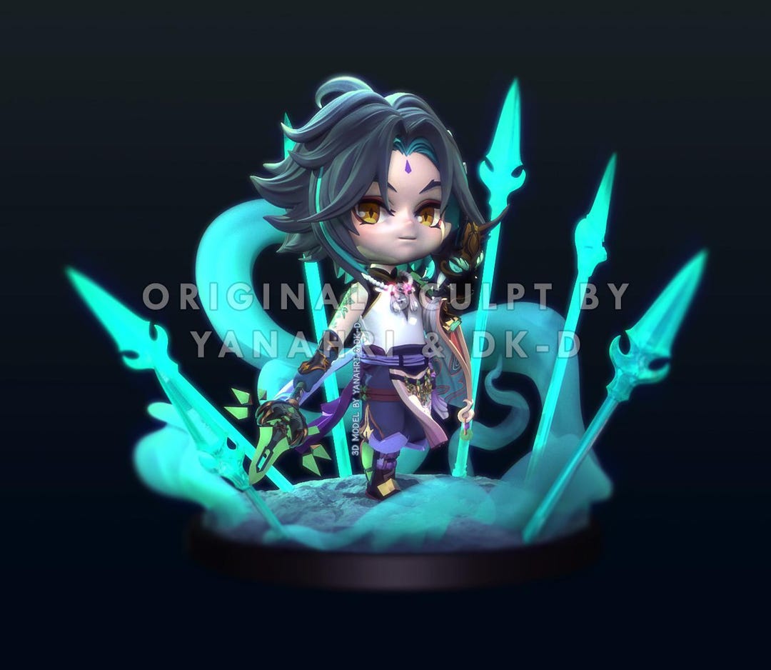 Chibi Xiao 3D Print, Genshin Impact, Xiao 3D Print, Genshin Impact 3D ...