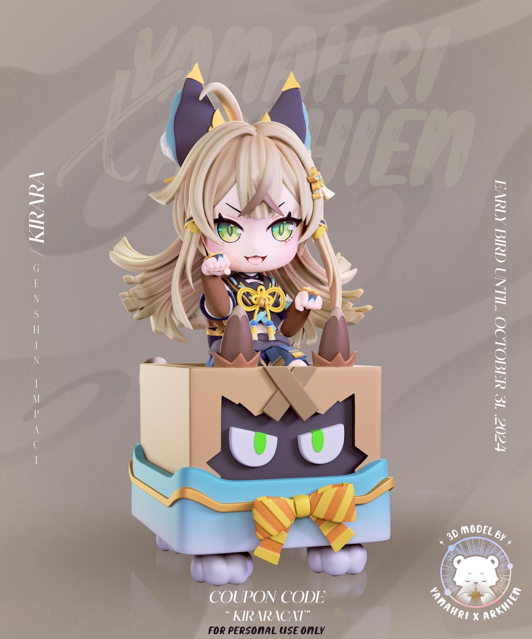 Chibi Kirara 3D Print, Genshin Impact, Kirara 3D Print, Genshin Impact ...