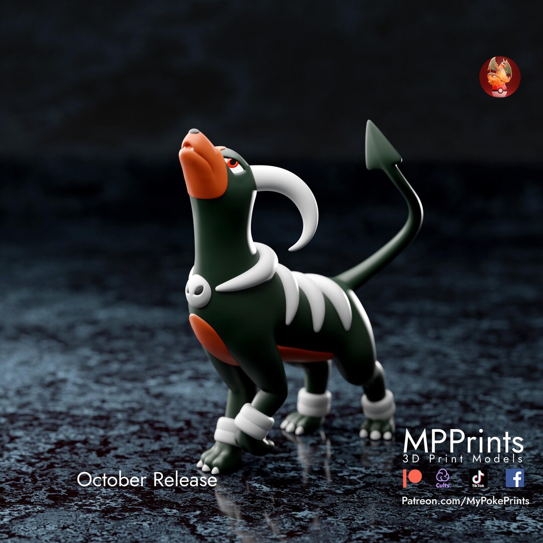 Houndoom 3D Print, Pokemon 3D Print, Pokemon Houndoom 3D Print, 8,5 Cm ...