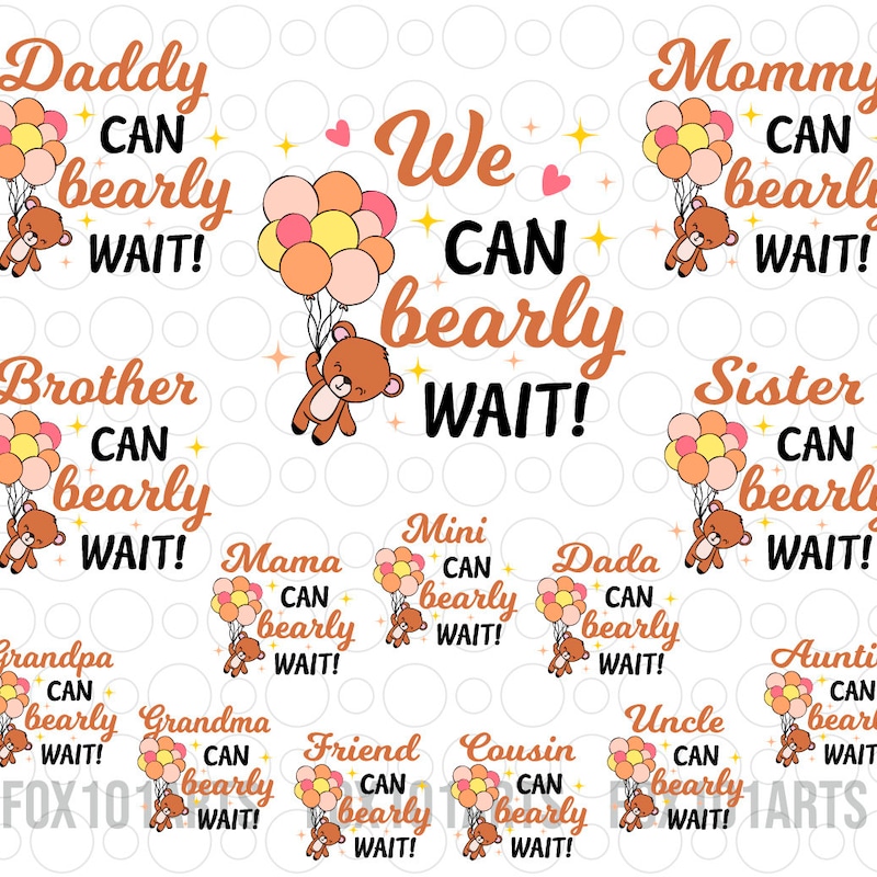 We Can Bearly Wait Svg - Etsy