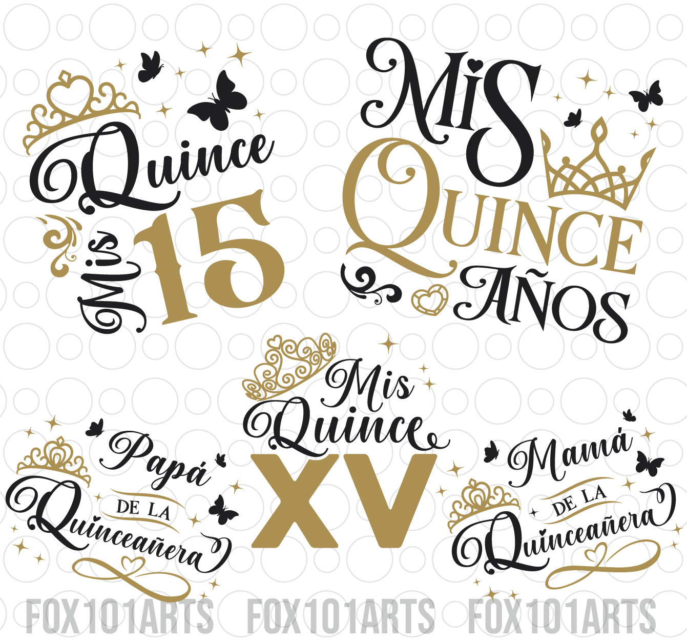 Quinceanera Svg Png Bundle, Mis Quince Svg, Mis Quince Squad Svg, Mis ...
