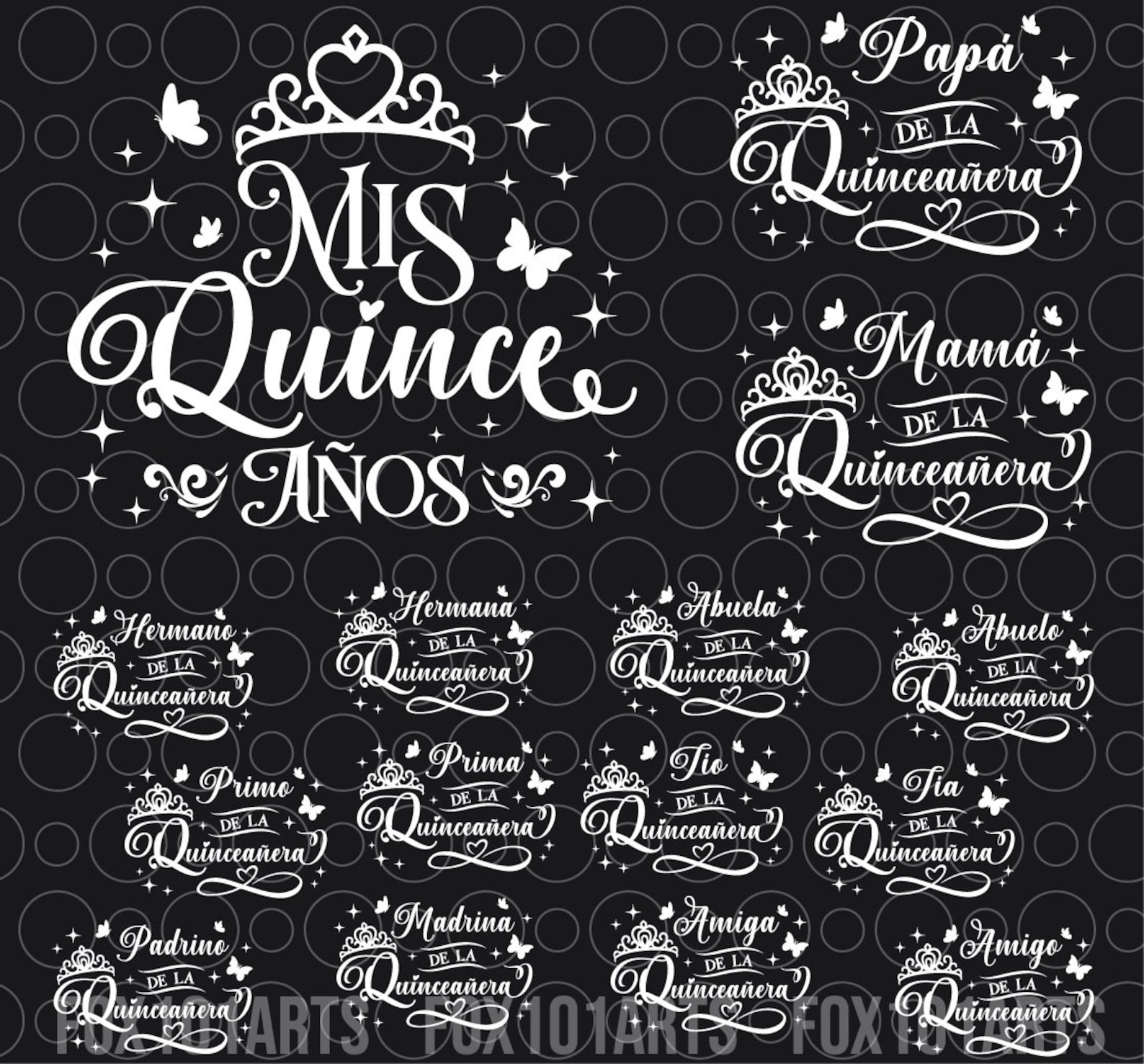 Bundle Mis Quince SVG Png, Anniversaire Famille SVG, Mis Quince Squad ...