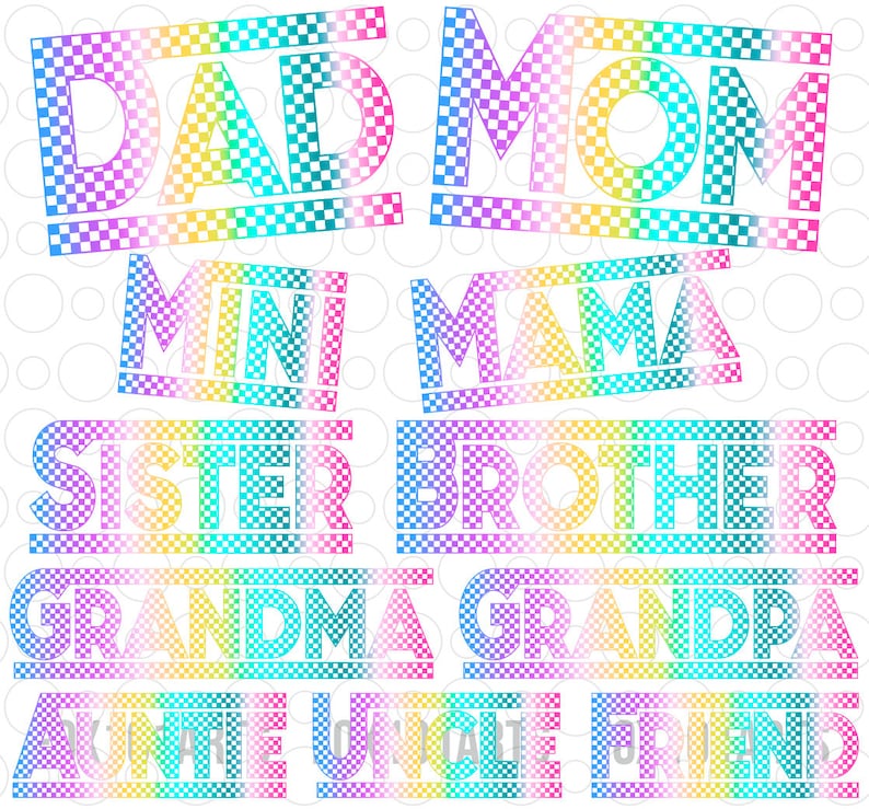 Checkered Family Svg Png Pack, Checkered Mama Svg, Checkered Dad Svg ...