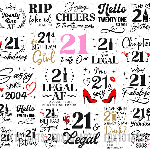 21st Birthday Svg - Etsy