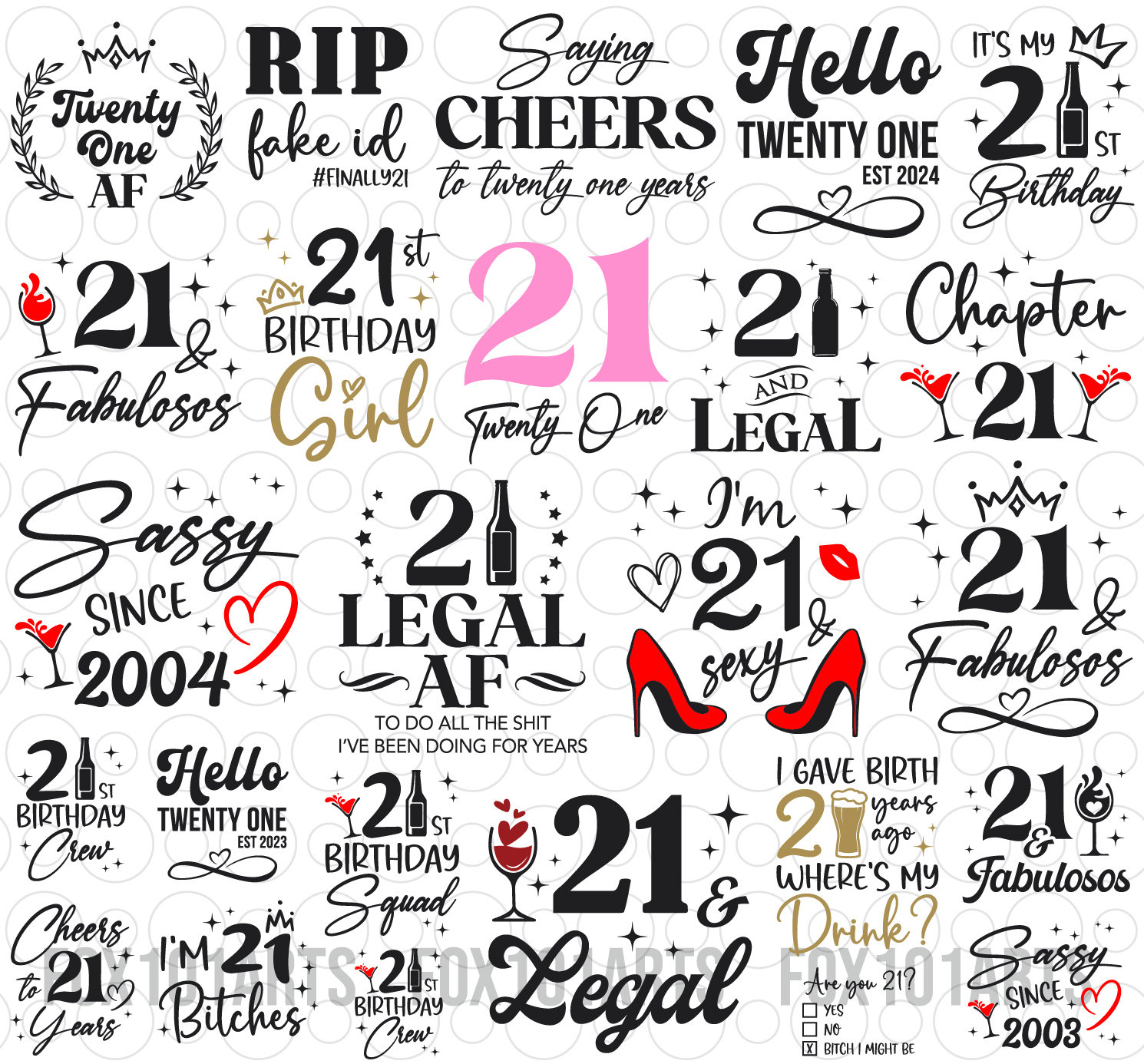 Bundle 21st Birthday Svg Png, Funny 21st Birthday Svg, 21 and Legal Svg ...