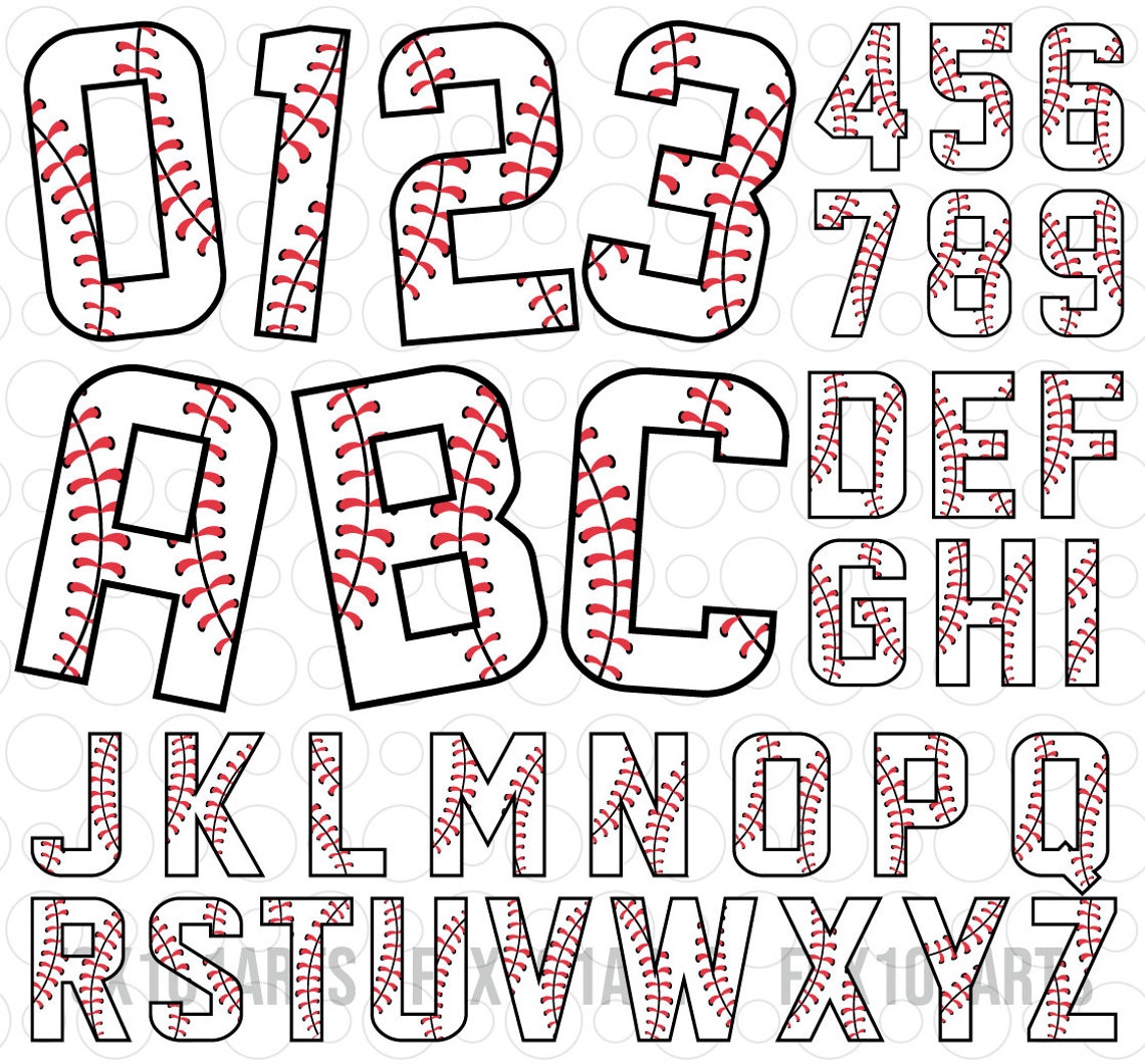 Baseball Font Svg Png Bundle, Baseball Number Svg, Baseball Alphabet ...
