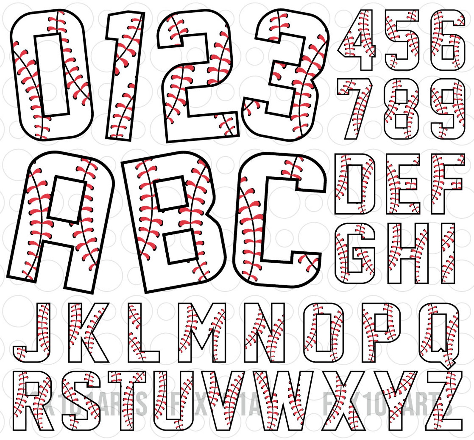 Baseball Font Svg Png Bundle, Baseball Number Svg, Baseball Alphabet ...