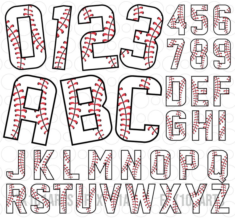 Baseball Font Svg Png Bundle, Baseball Number Svg, Baseball Alphabet ...