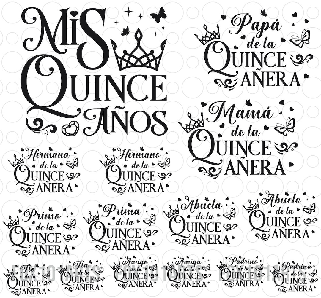 Mis Quince Svg Png Bundle, Mis Quince Squad Svg, Quinceañera Svg, Mis ...