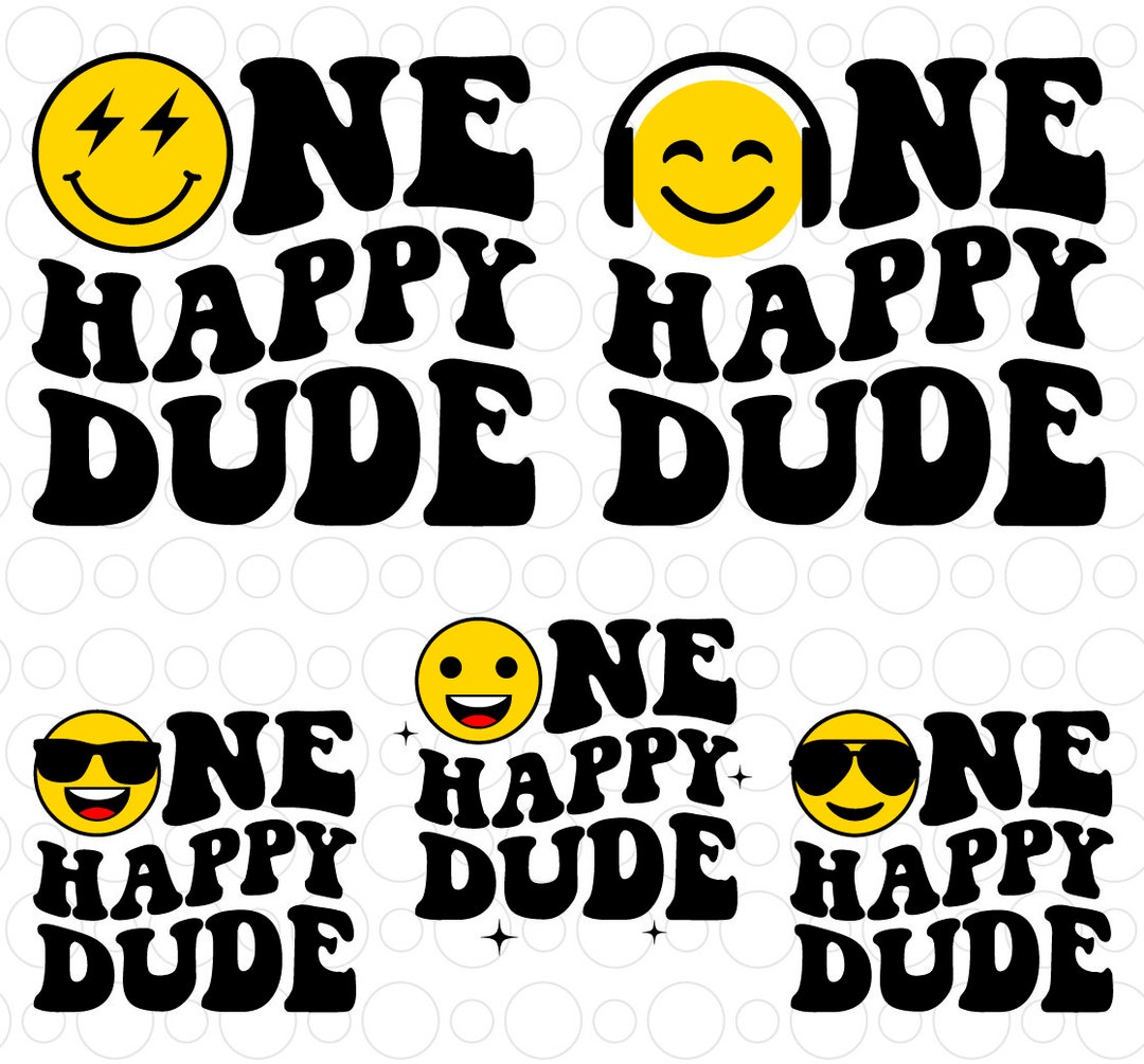 One Happy Dude Svg Png, Birthday Svg for Cricut, Family Birthday Svg ...