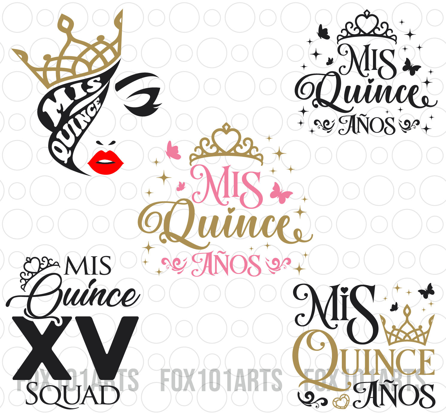 Bundle Design Mis Quince Svg Png, Mis Quince Squad Svg, Quinceañera Svg ...