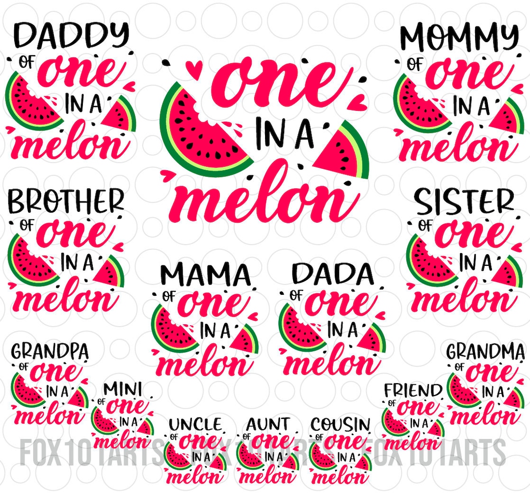 Bundle One in A Melon Svg Png, Watermelon Birthday Svg, Birthday Girl ...