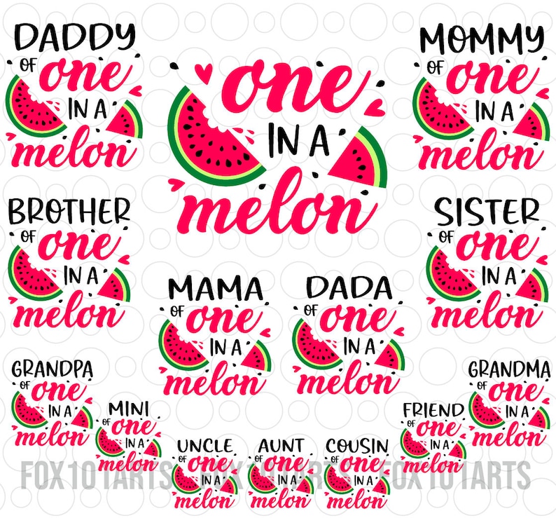 Bundle One in A Melon Svg Png, Watermelon Birthday Svg, Birthday Girl ...