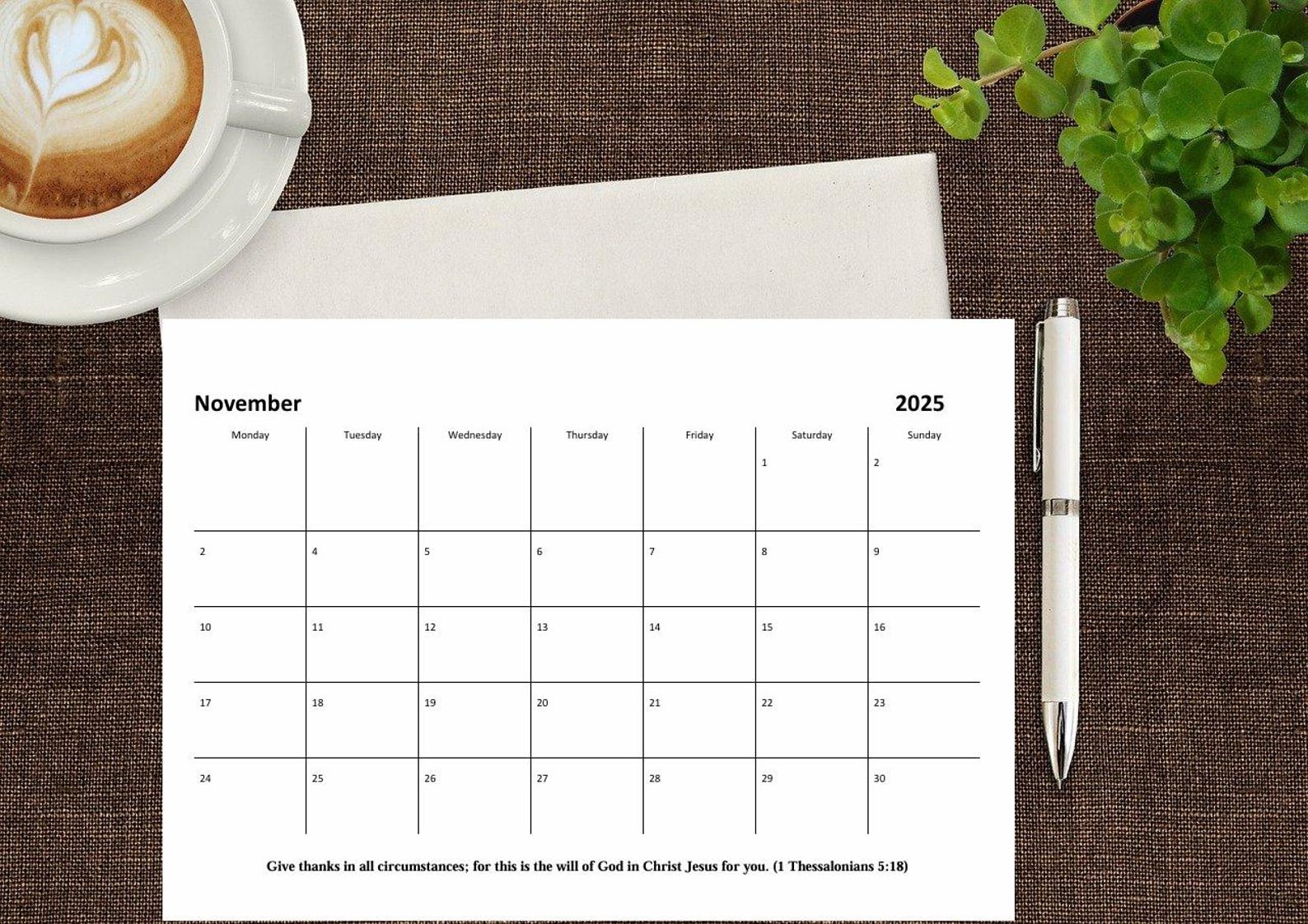 2025 Calendar Printable Calendar 2025 Psalms Bible Verse Monthly ...