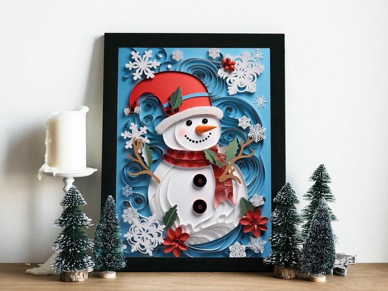 Papercraft Snowman Printable Christmas Oil Painting Printable - Etsy